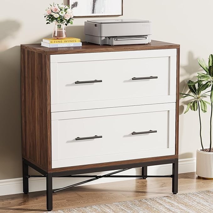 Tribesigns 2 Drawer File Cabinet, Wooden Storage, Solid Elegant Modern ...