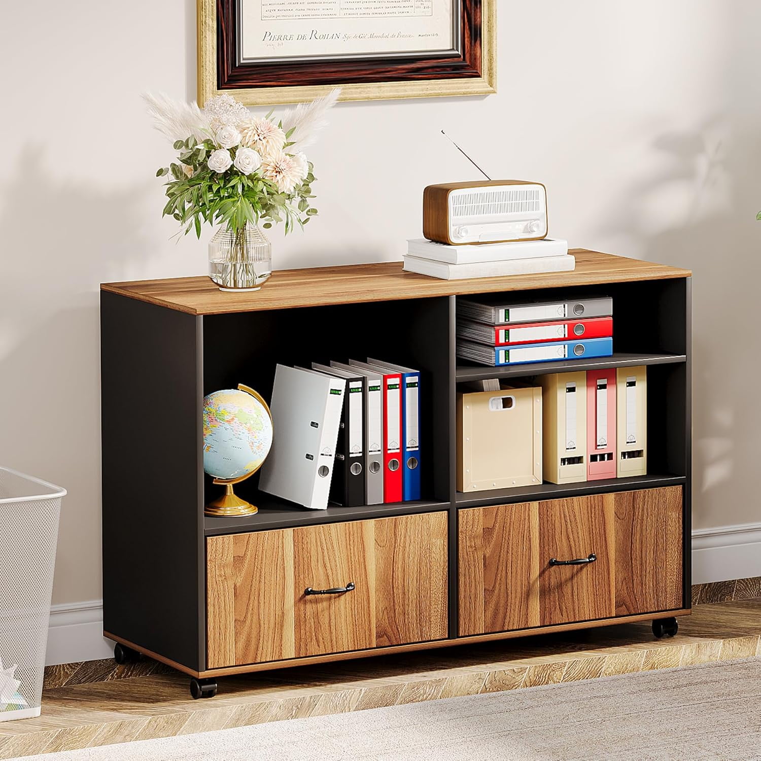 Tribesigns 2-Drawer File Cabinet on Wheels, Lateral Filing Cabinet ...