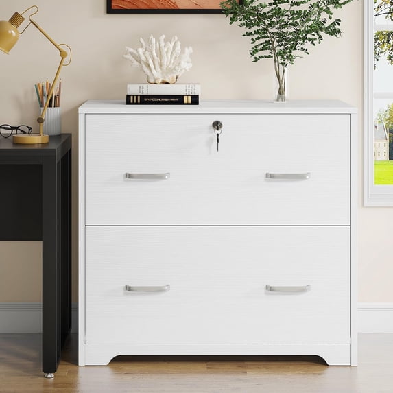 Modern White File Cabinet
