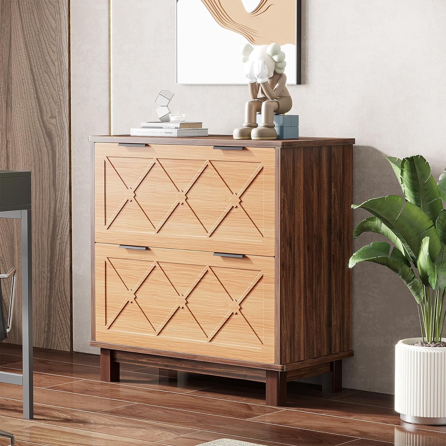 Tribesigns 2-Drawer Wood File Cabinet, Lateral Filing Cabinet for Letter Size/A4/Legal Hanging ...