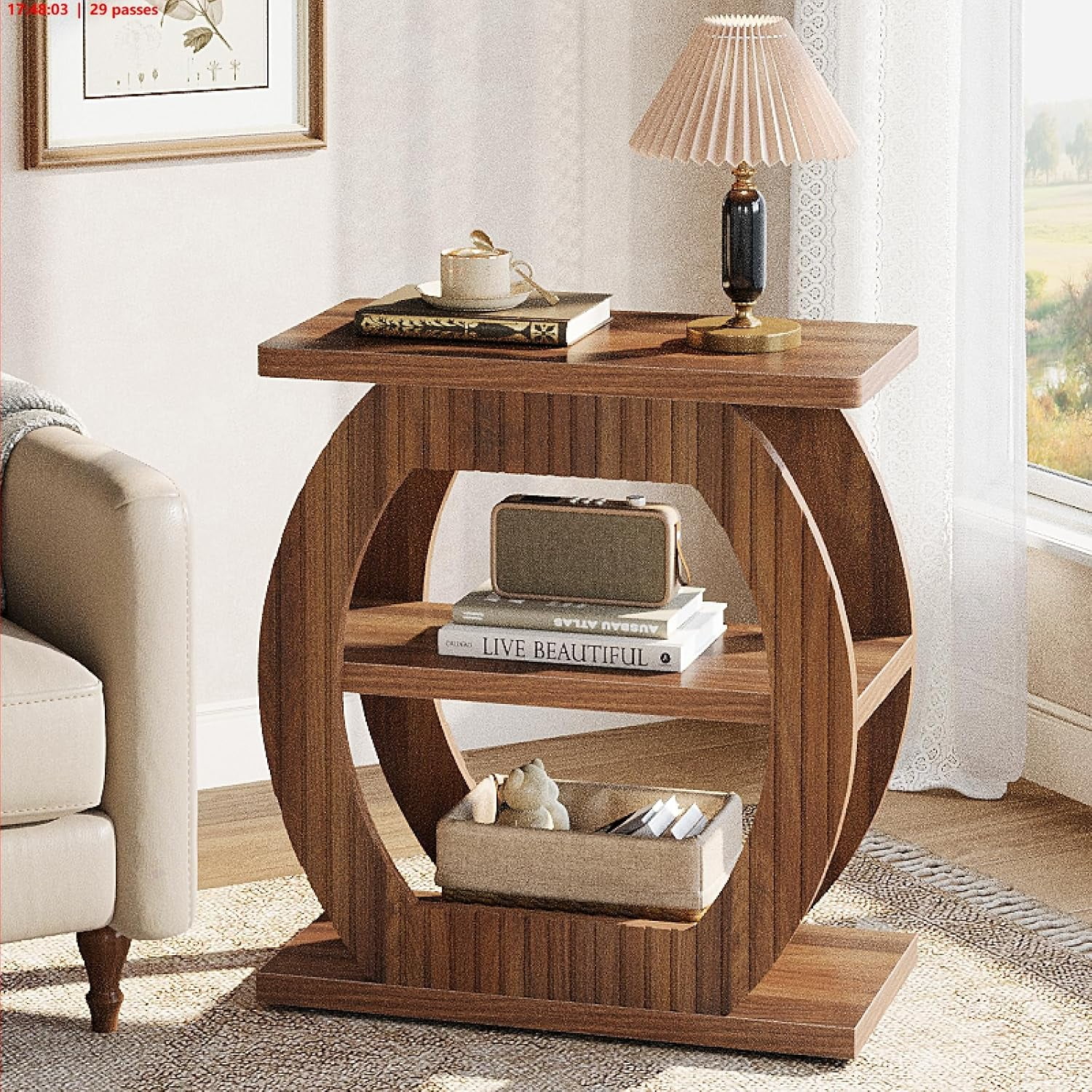 Tribesigns 26" Side Table, 3-Tier Rectangle End Table with Storage ...