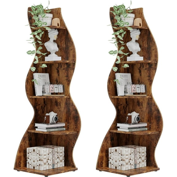 Corner Shelf Modern 5-Tier Wall Corner Bookshelf Stylish Corner Small ...