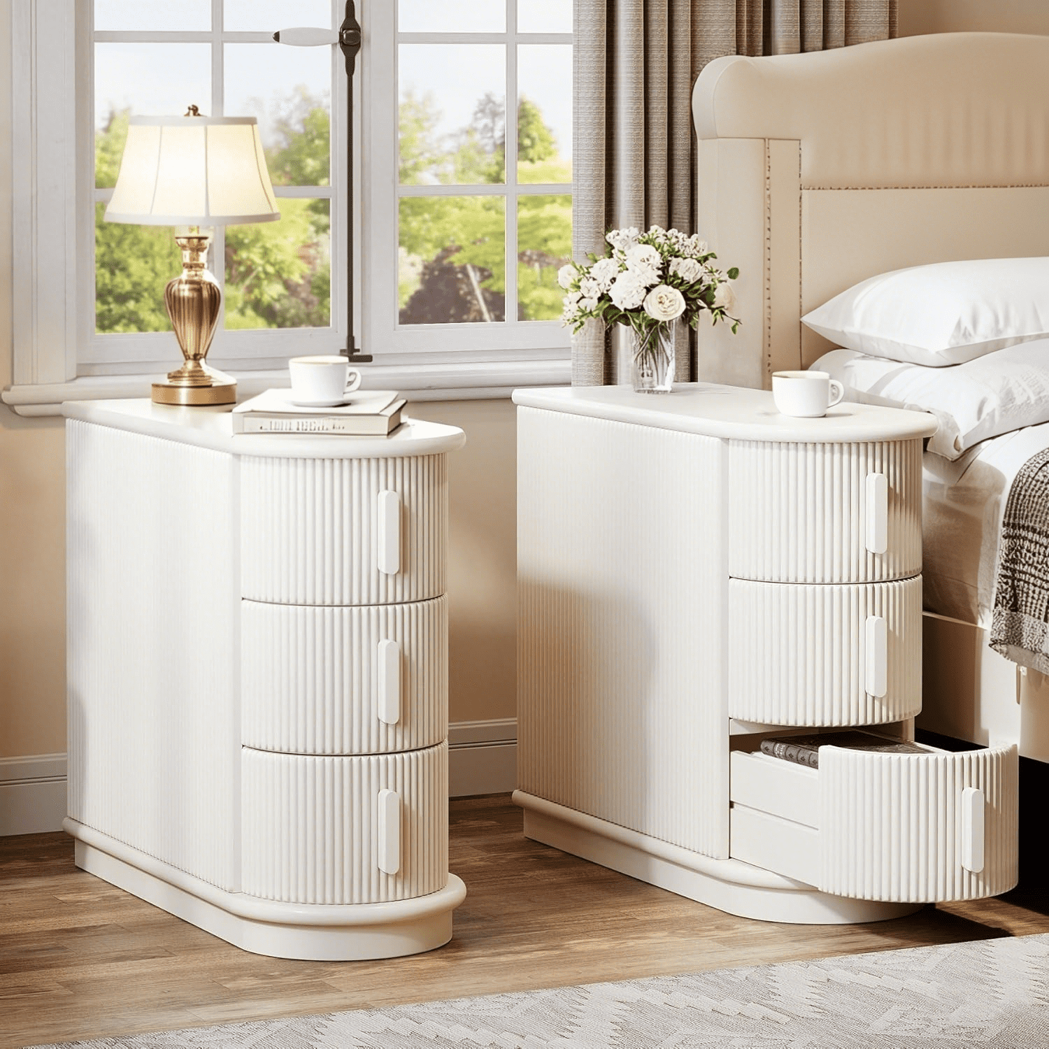 Tribesigns 3-Drawer Wooden End Table, Modern Sofa Side Table, Narrow ...