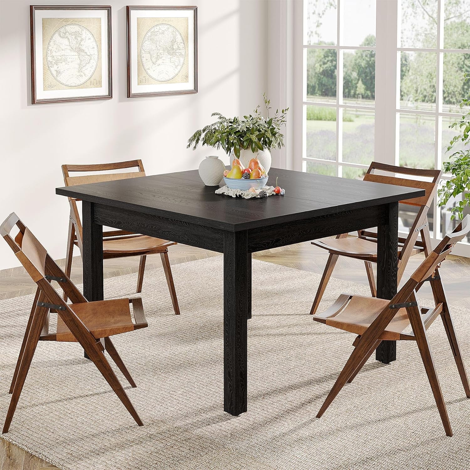 Finmind 39.4 Inches Square Dining Table for 2-4 People (Chairs Not ...