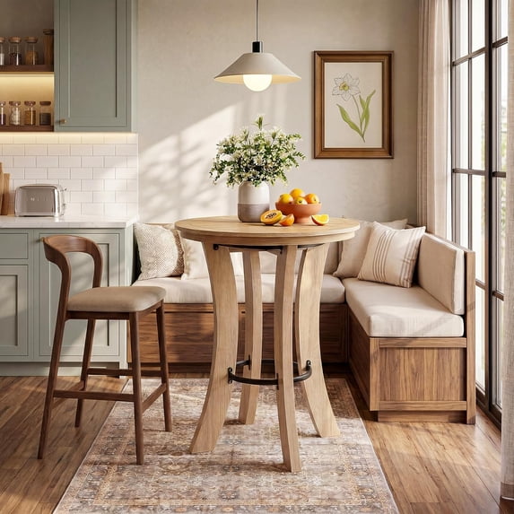 Tribesigns 39.4" Round Dining Table, Counter Height Bar Table for ...