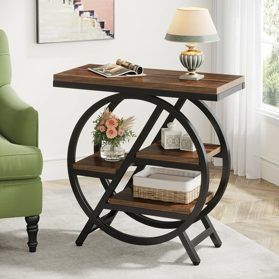 Tribesigns 4 Tier End Table, Small Side Table for Couch, Wood Bedside ...