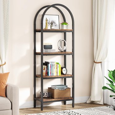 Fionafurn Wooden 4-Tier Ladder Shelf Foldable Bookshelf Plant Stand ...