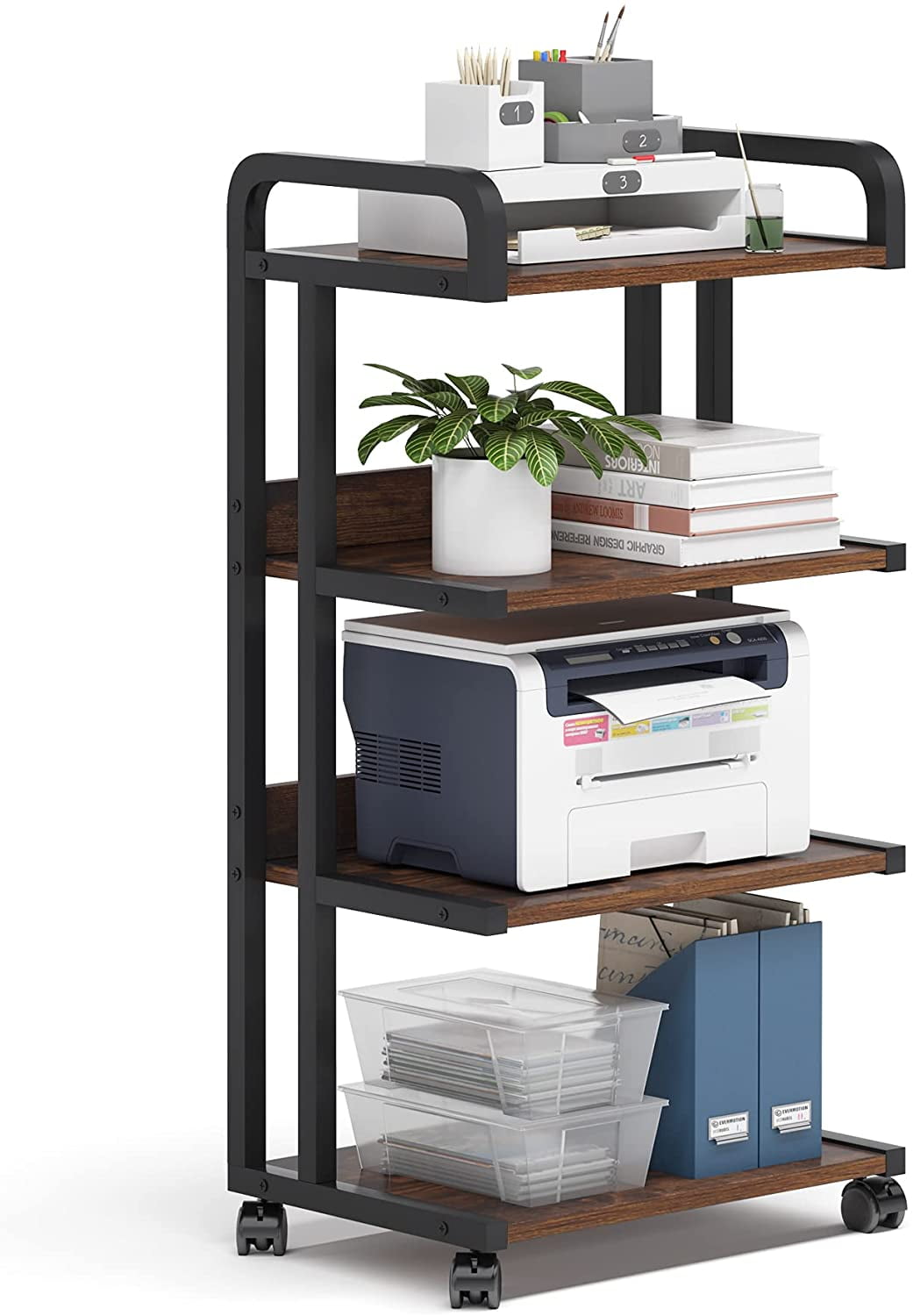 Tribesigns 4 Tier Printer Stand,Printer Cart Desk Machine Stand Storage ...
