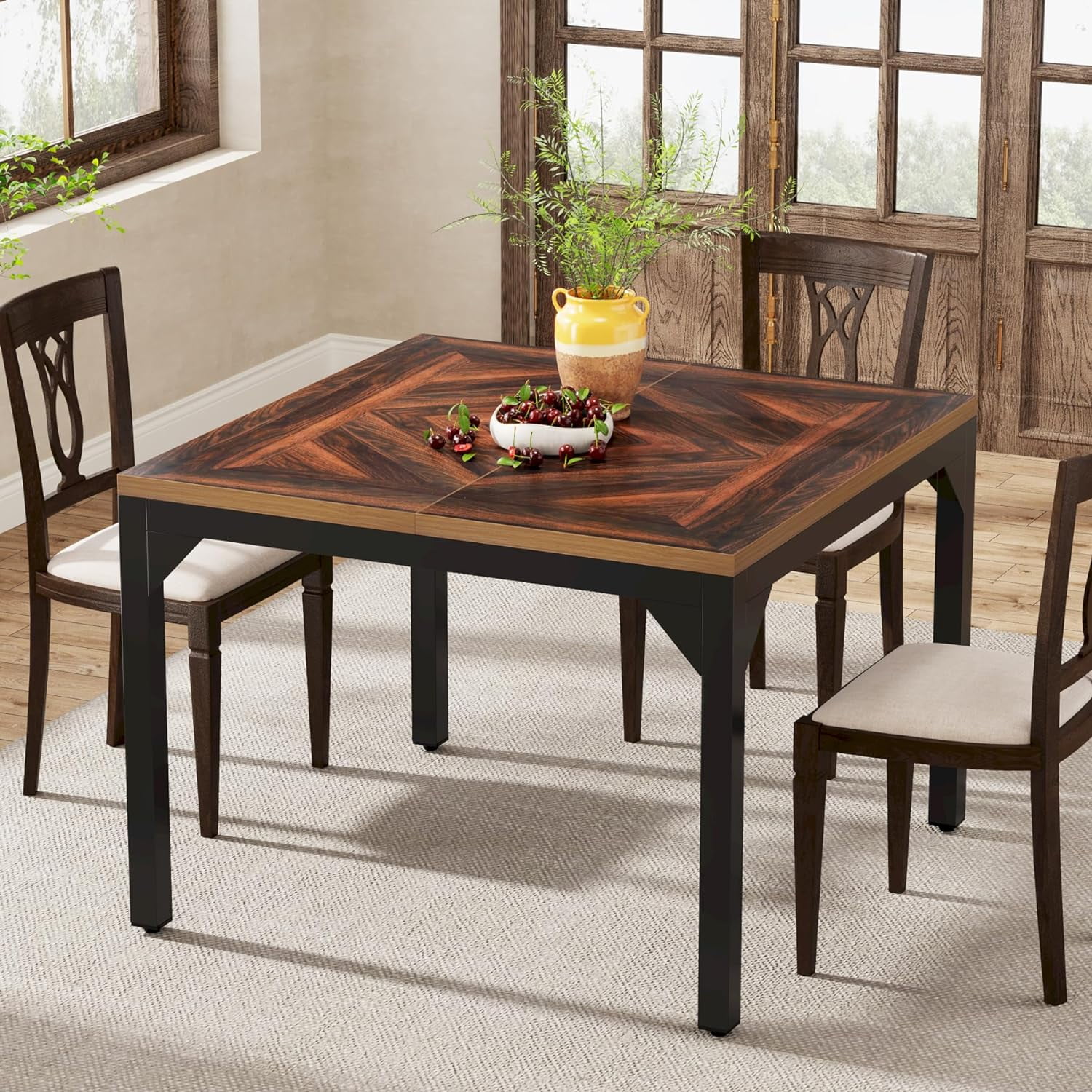 Tribesigns 40 inch Square Dining Table for 4, Dinner Table Kitchen ...