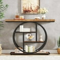 Tribesigns 41.3" Industrial 4-Tier Console Table: Sofa Table with ...