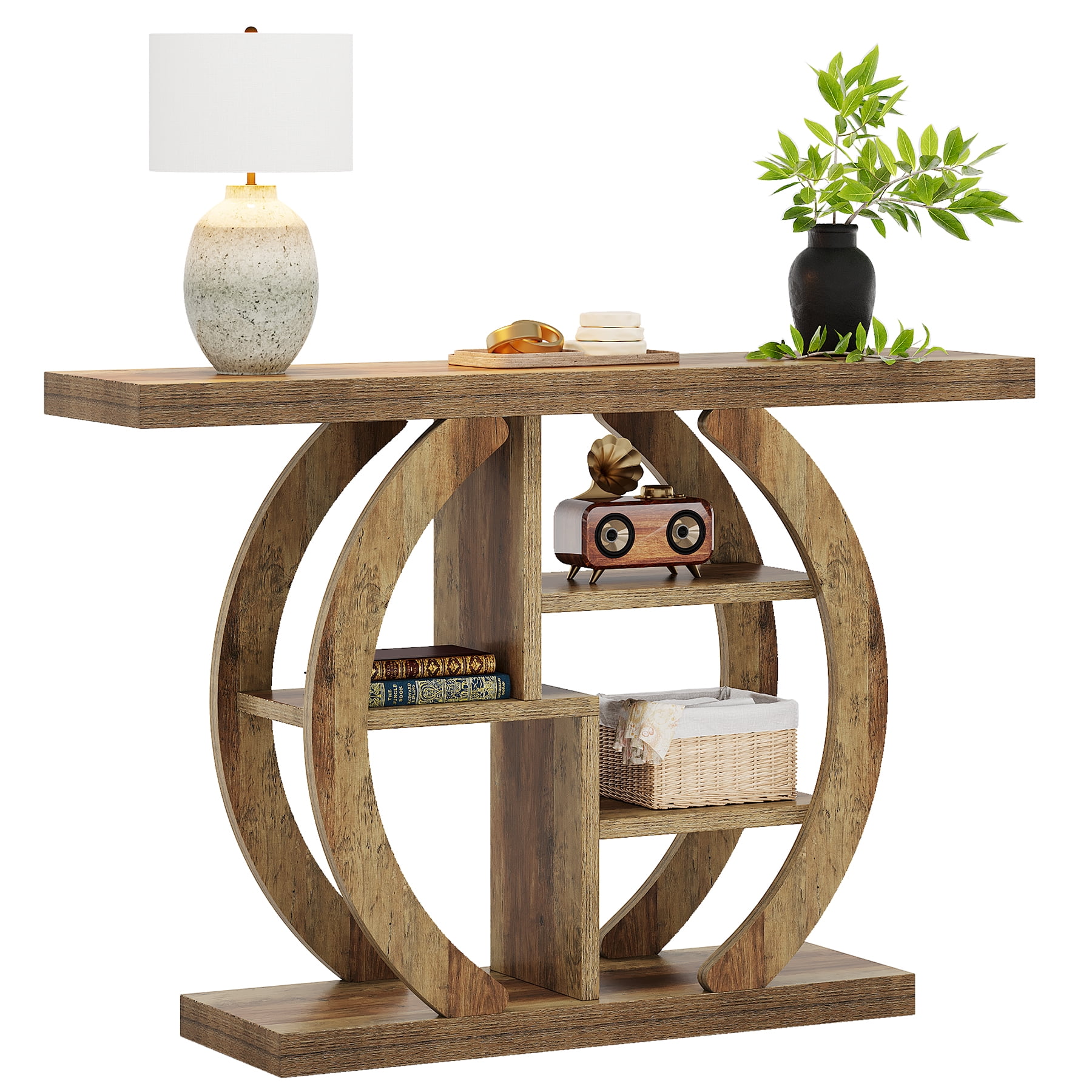Tribesigns 42.51-Inch Console Table, Industrial 5-Tier Entryway Table ...