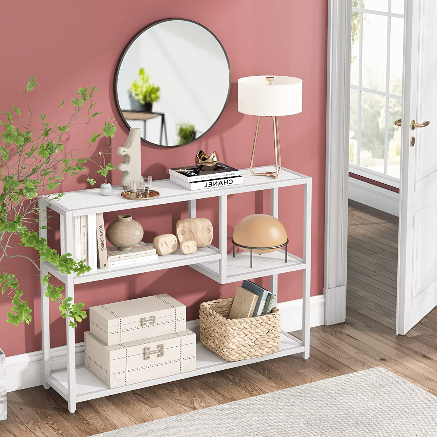 Tribesigns 43 Inch Console Table, Small Entryway Table with Storage ...