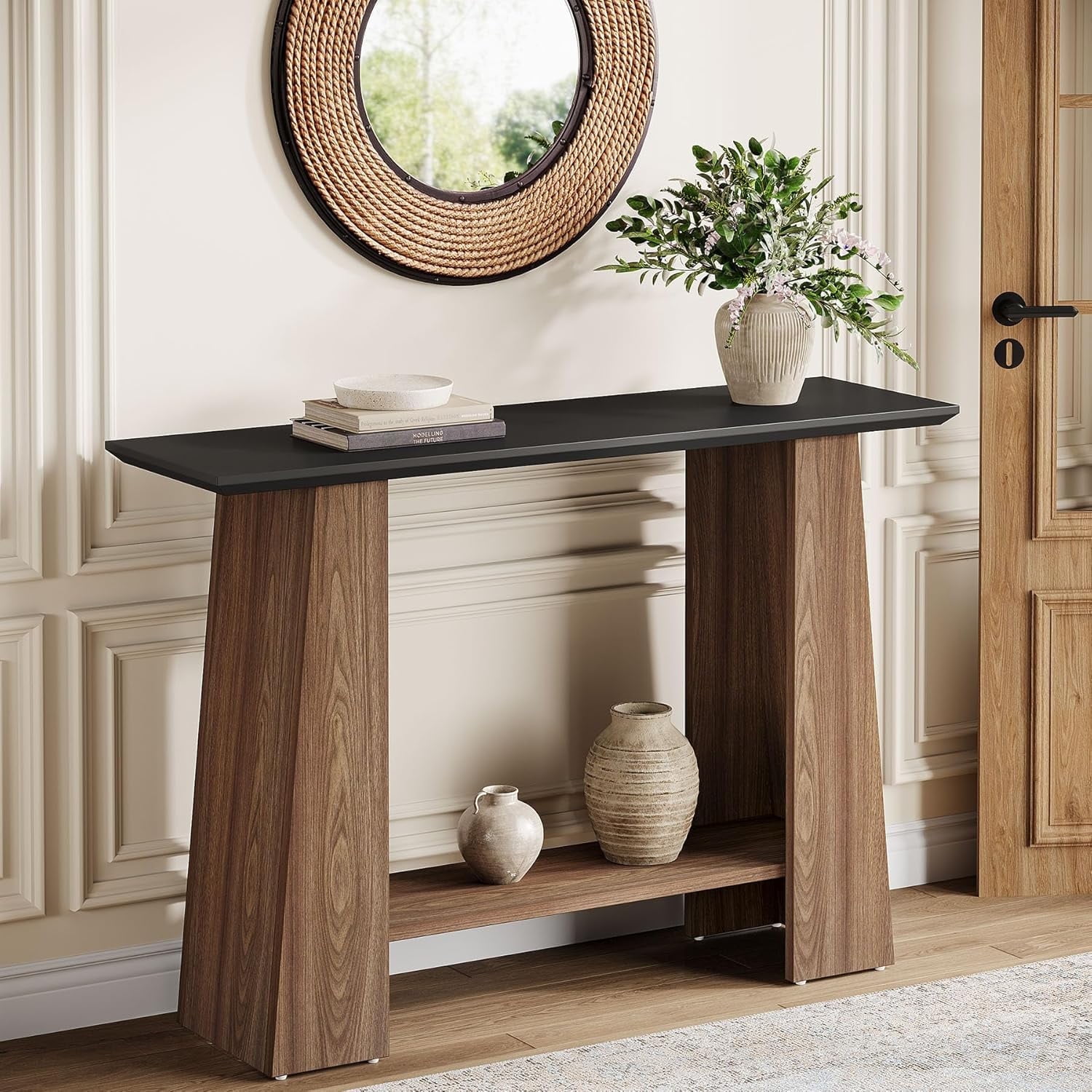 Tribesigns 47.24" Console Table for Entryway, Modern 2-Tier Wood Sofa ...