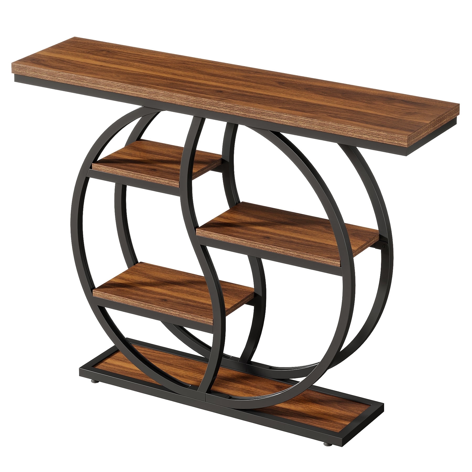 Tribesigns 47" Entryway Table – 5-Tier Industrial Console with Storage ...