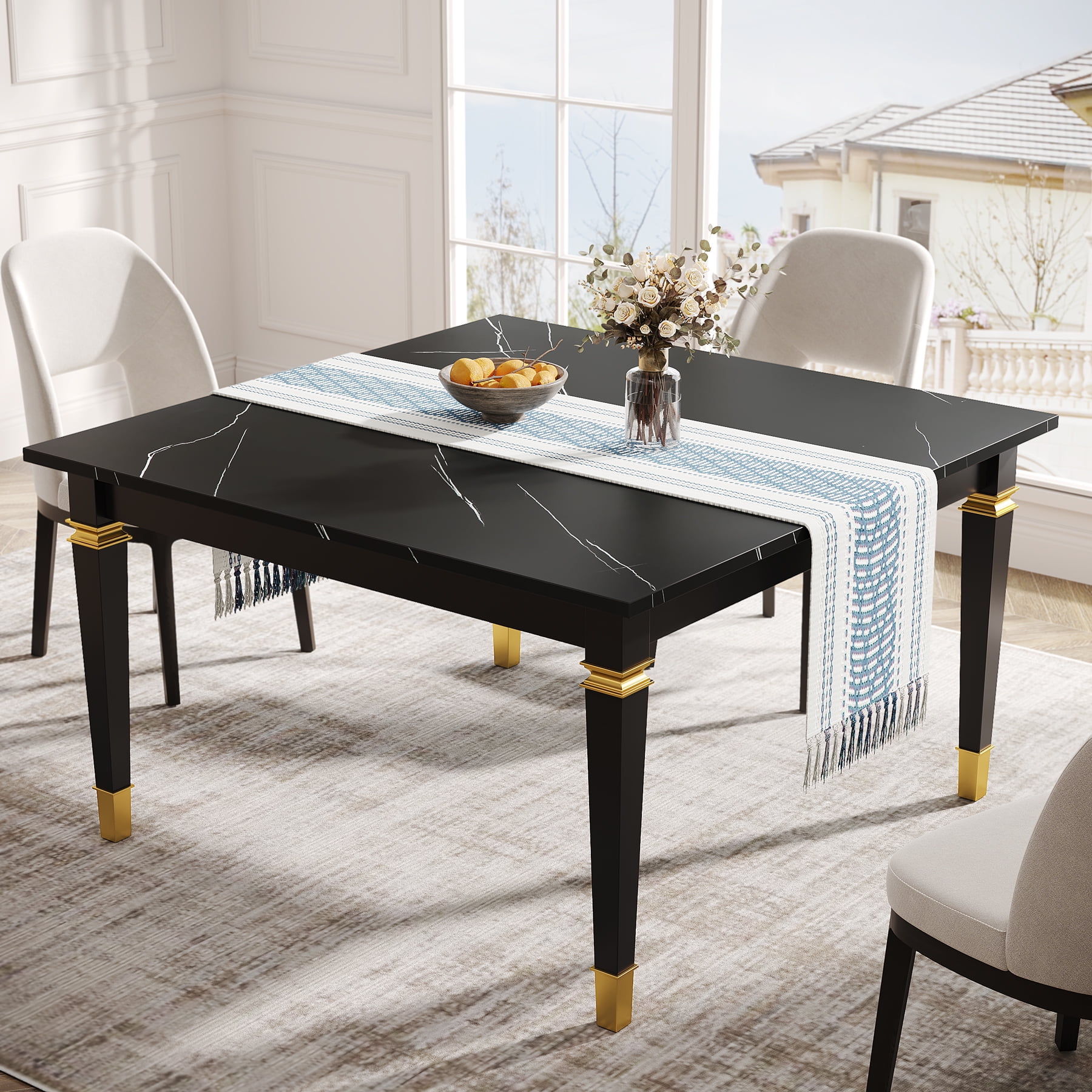 Tribesigns 47.24-Inch Dining Table for 4, Modern Square Kitchen Table ...