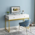 Tribesigns 47" Computer Desk with 2 Drawers, Modern Simple Laptop Desk ...