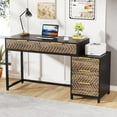 Tribesigns 47" Computer Desk with 5 Drawers, Industrial Home Office ...