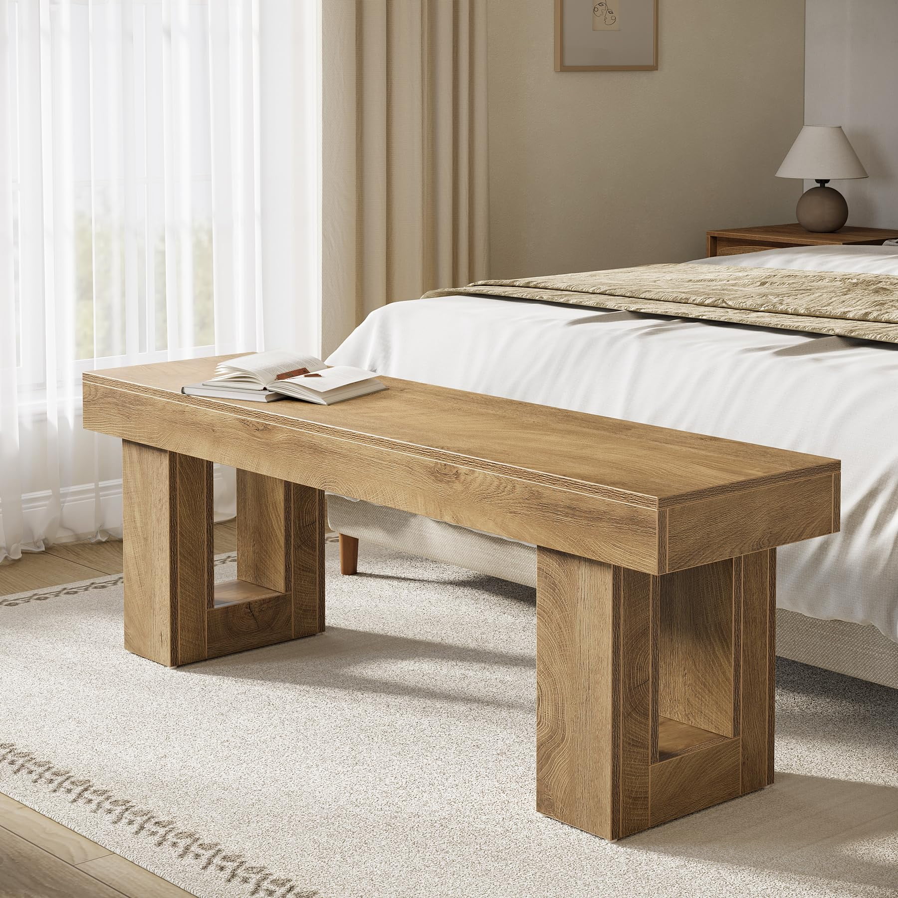Tribesigns 47" Entryway Bench, Farmhouse Indoor Entryway Table Bench ...