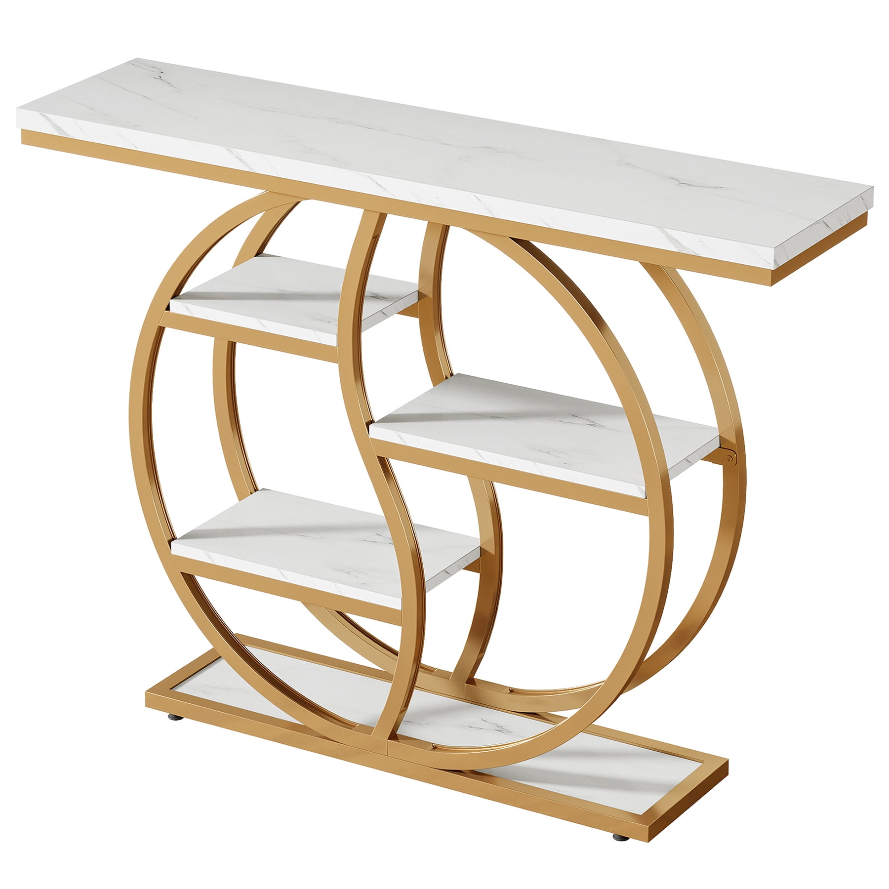 Tribesigns 47" Entryway Table – 5-Tier Industrial Console with Storage ...