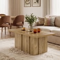 Tribesigns 47" Farmhouse Coffee Table, Minimalist Rectangular Wooden ...
