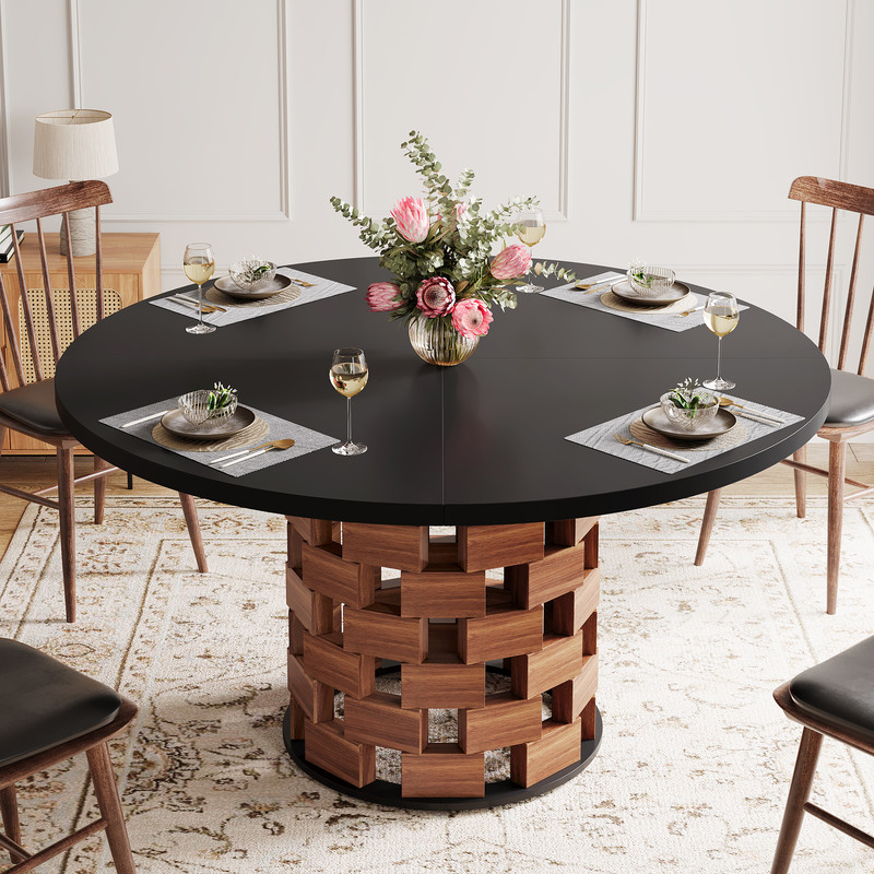 Tribesigns 47 Inch Round Dining Table, Farmhouse Table for 4-6 People ...