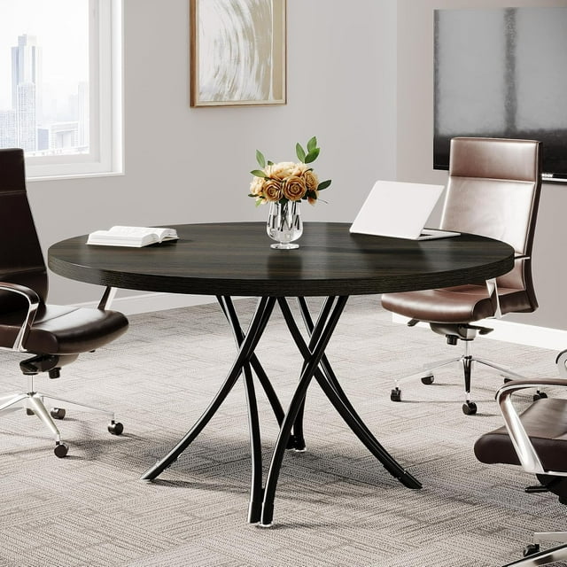 Tribesigns 47" Round Conference Table, Modern Business Meeting Table ...