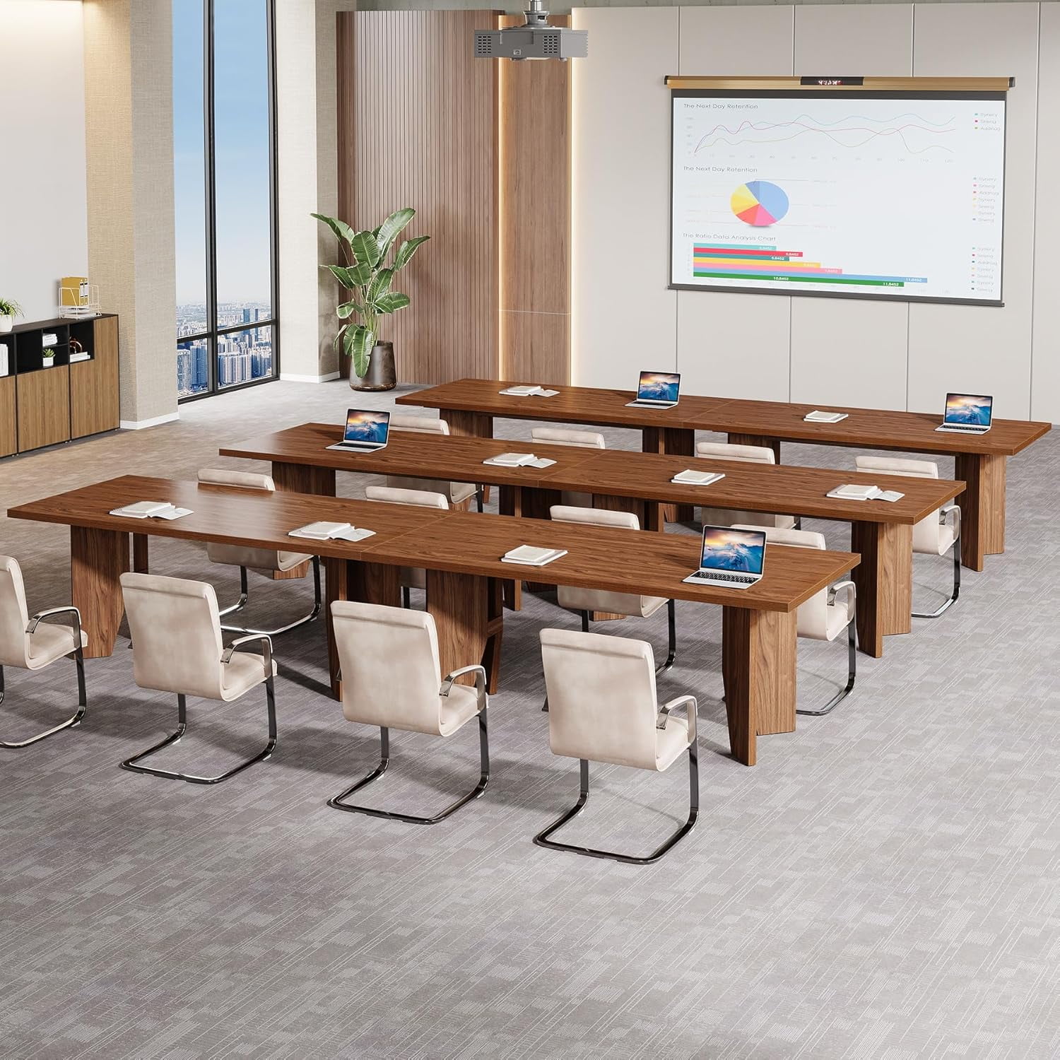 Tribesigns 5.3ft Conference Table, Rectangular Conference Room Table ...