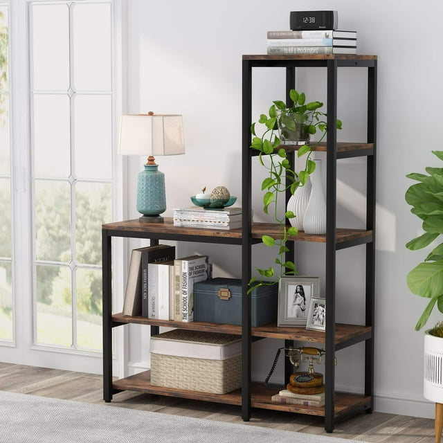 Tribesigns Metal Frame 5-Tier Corner Bookshelf, 8-Shelves Etagere ...