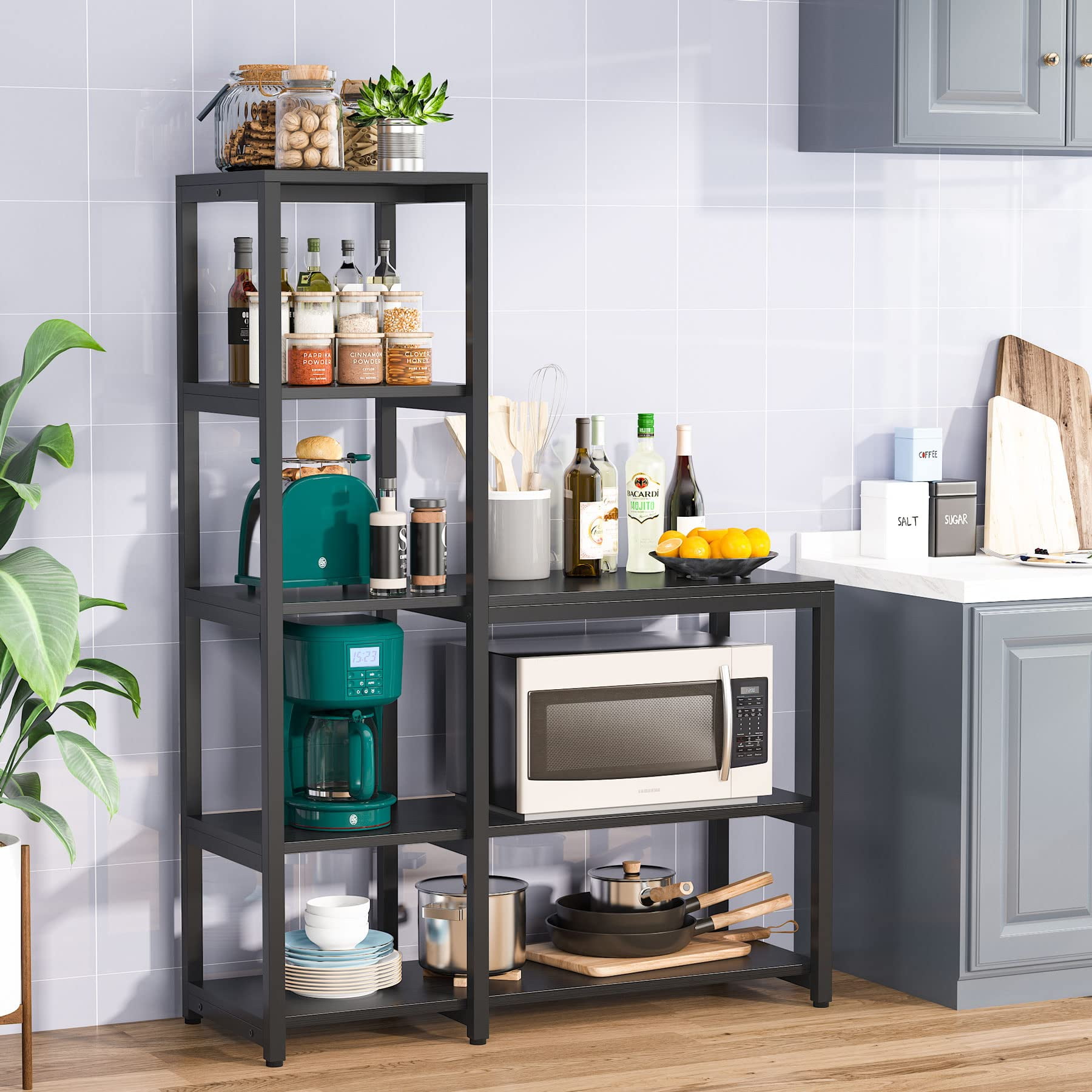 Tribesigns 5-Tier Kitchen Bakers Rack with Utility Storage Shelf ...