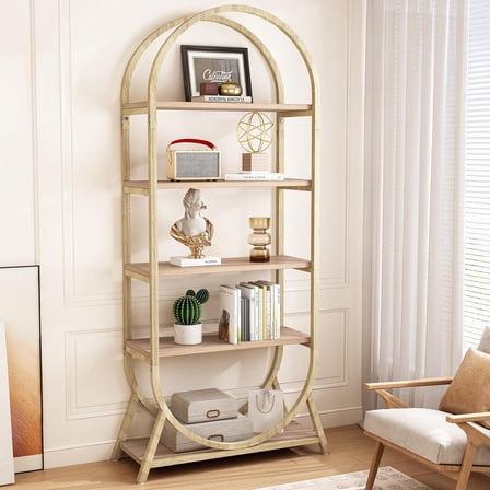 Novogratz Brittany Mid-Century Modern 4 Shelf Bookcase, Walnut ...