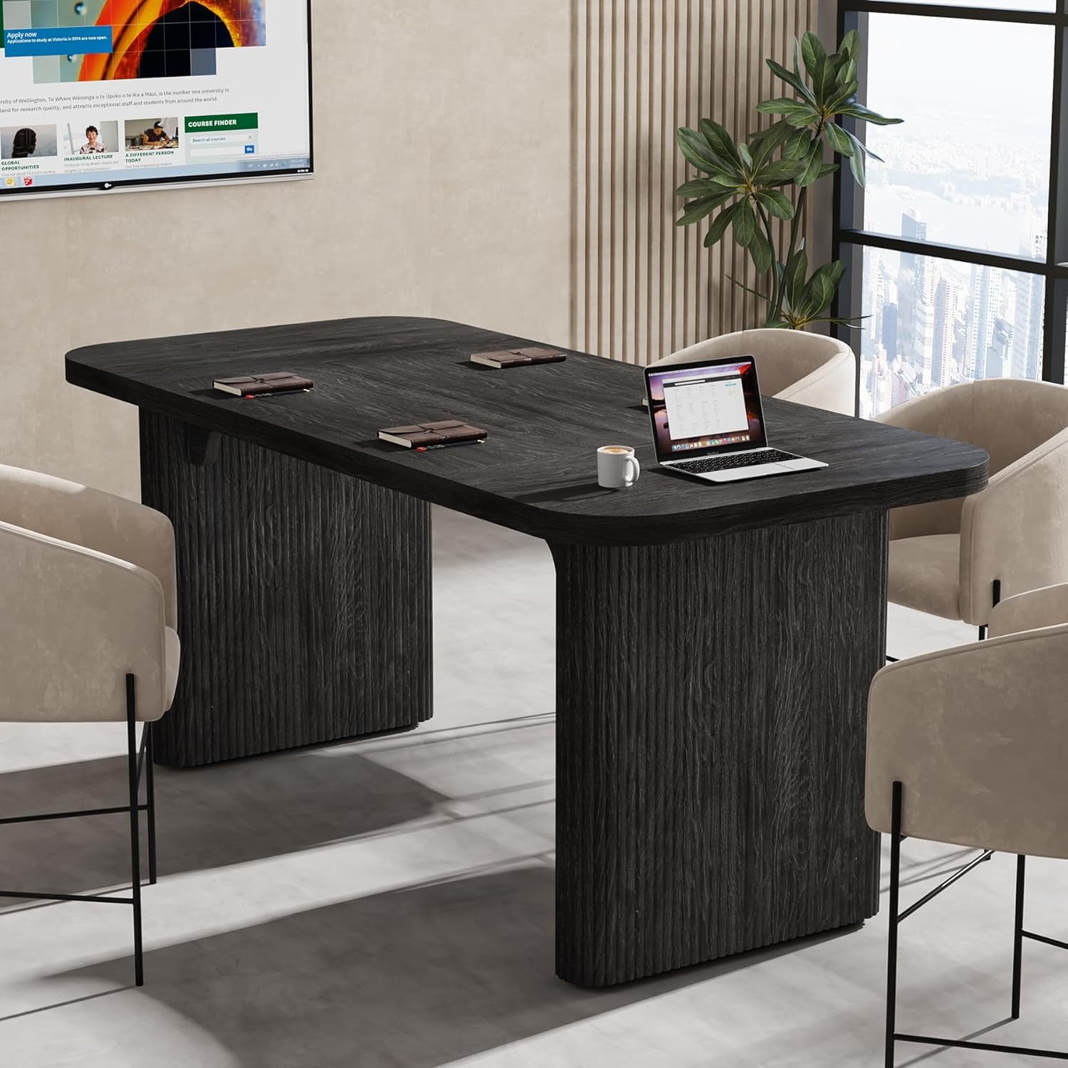 Tribesigns 5 ft Conference Table, Modern Rectangular Meeting Seminar ...