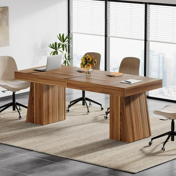 Tribesigns 5FT Modern Conference Meeting Table with Engineered Wood ...