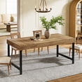 Finmind, Farmhouse Dining Table, 55" Rectangular, Seats 4-6 - Walmart.com