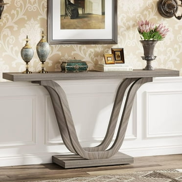 Tribesigns 55-inch Narrow Farmhouse Console Table, Rustic Wood Sofa ...