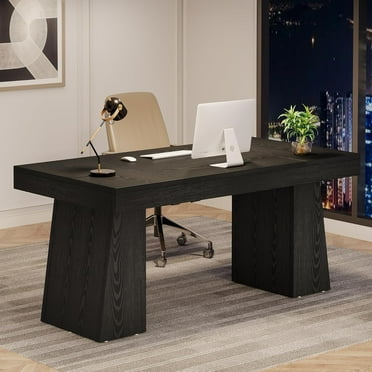 Tribesigns 63" Executive Desk, Modern Office Computer Desk with Double ...
