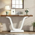Tribesigns Farmhouse Console Table, 55-inch Long, Narrow, Natural Wood ...