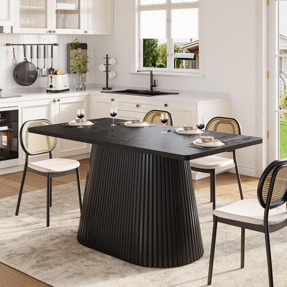Tribesigns 59" Dining Table for 4-6 People, Modern Rectangular Kitchen ...