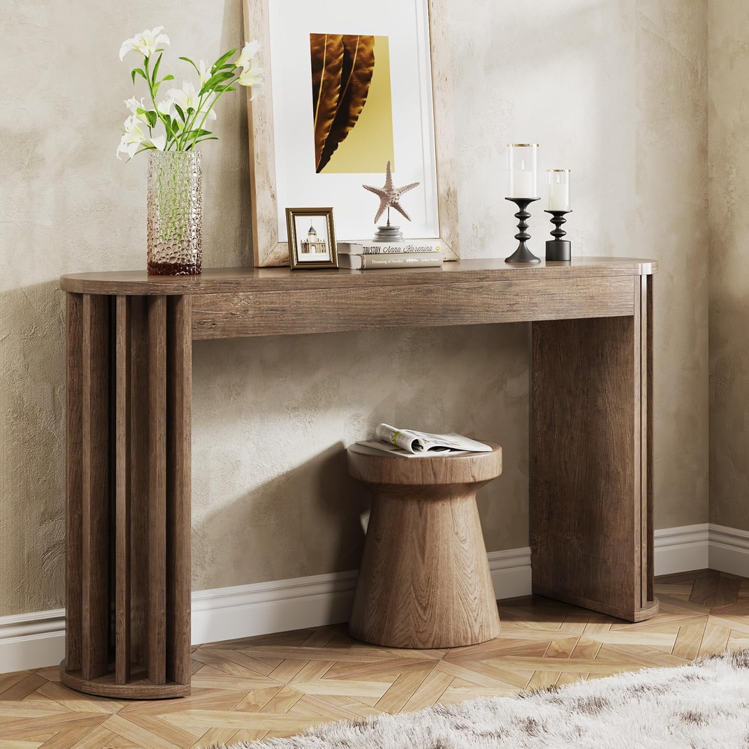 Tribesigns 59-Inch Long Console Table, Farmhouse Wooden Sofa Table ...