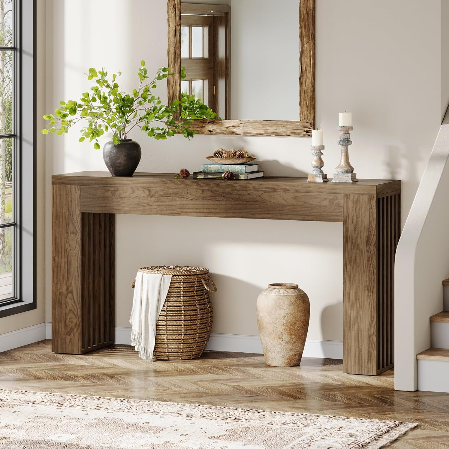 Tribesigns 59-Inch Wooden Console Table, Behind Couch Table with ...