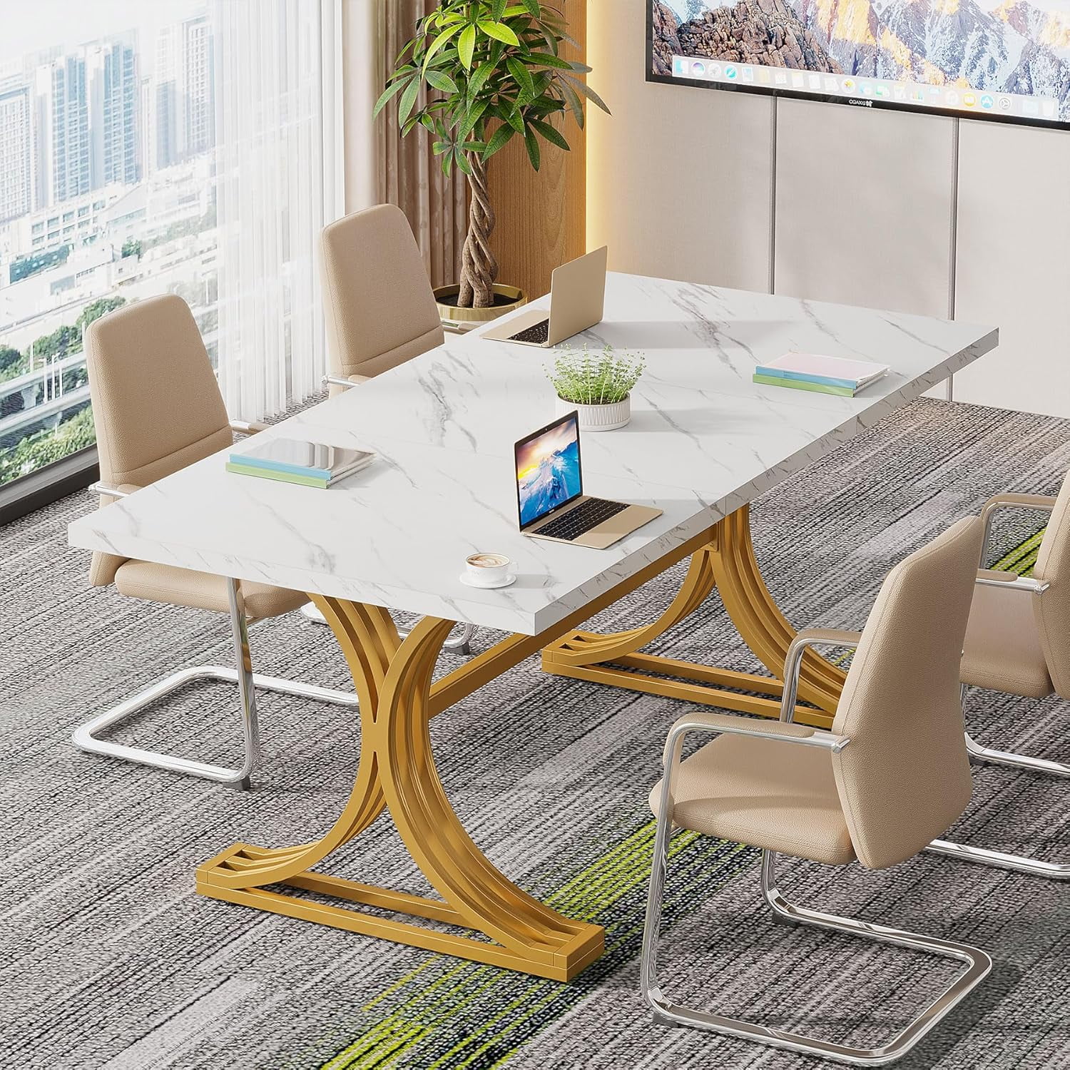 Tribesigns 5FT Conference Table for 4 to 6, 63" W x 31.5" D Modern ...
