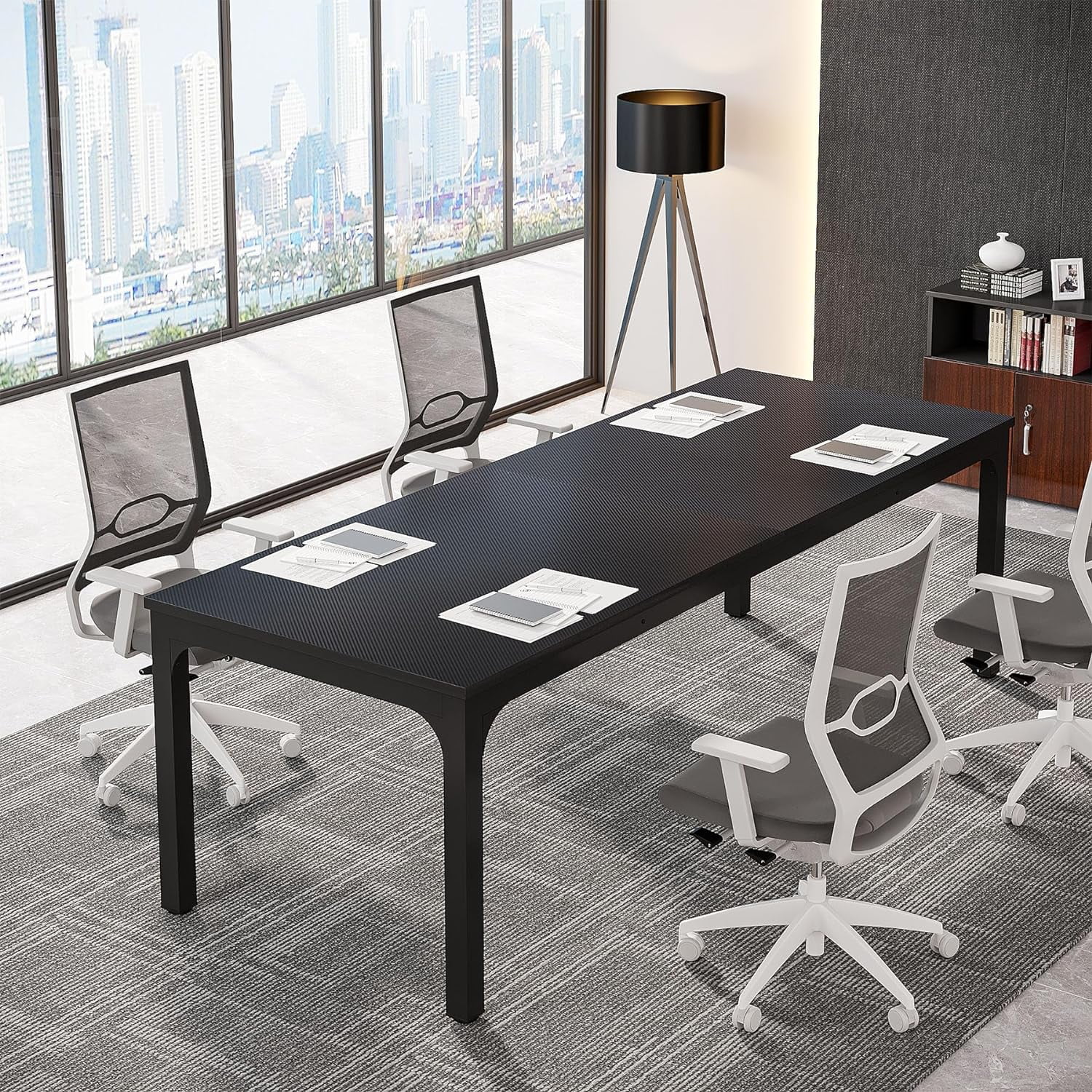 Tribesigns 6.5FT Conference Table, 78.7 Inche Rectangle Meeting Seminar ...