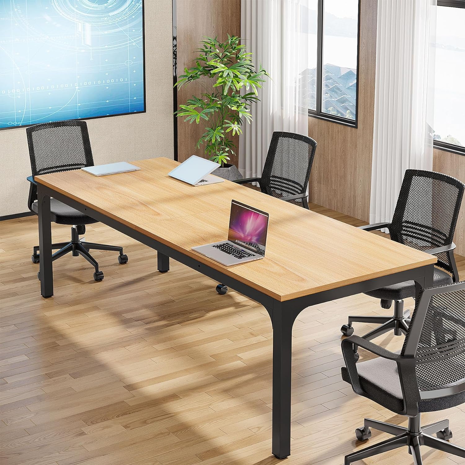 Tribesigns 6.5FT Office Top Conference Table, Rectangle Meeting Seminar ...