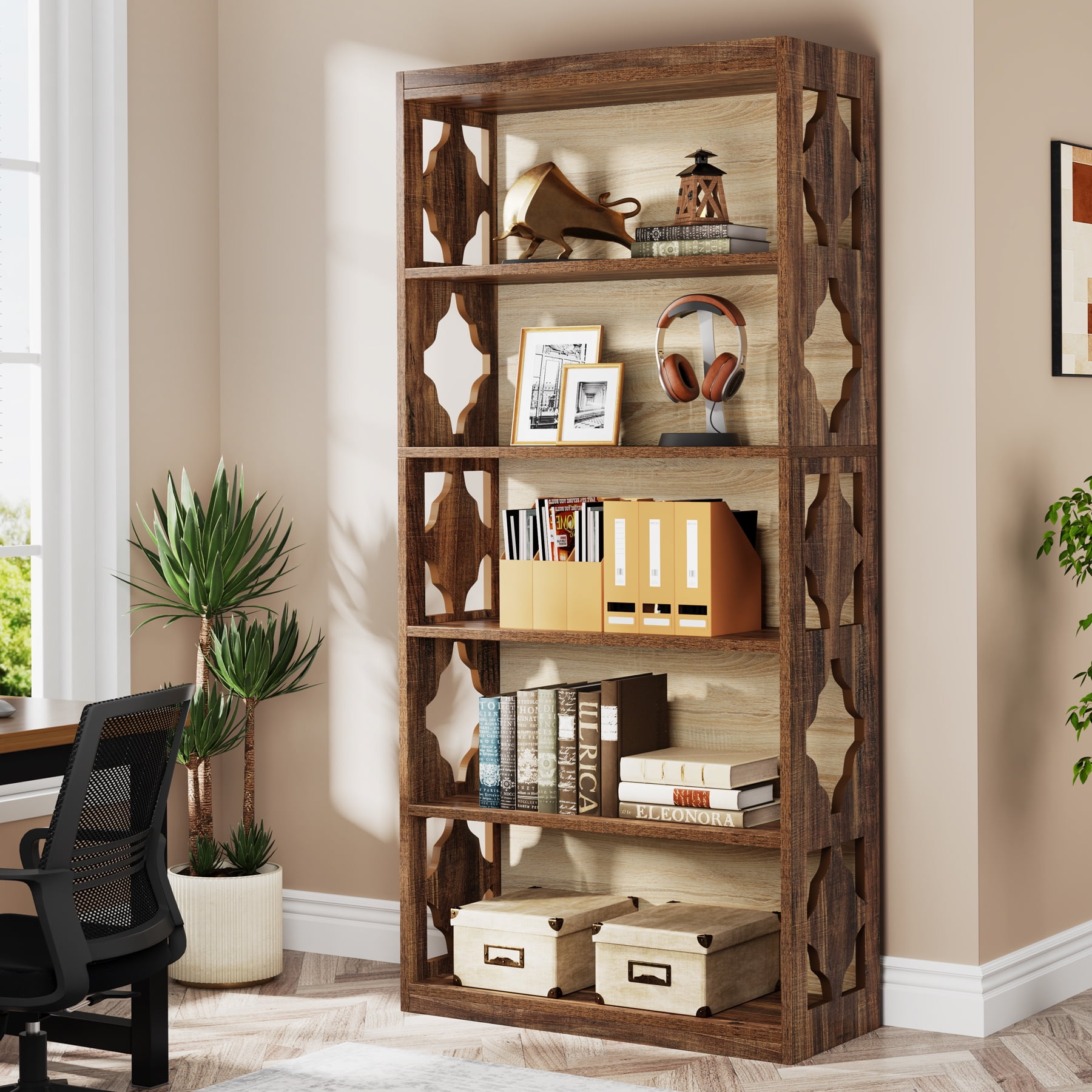 Tribesigns 6-Tier Bookcase, 70-Inch Tall Freestanding Bookshelf with ...