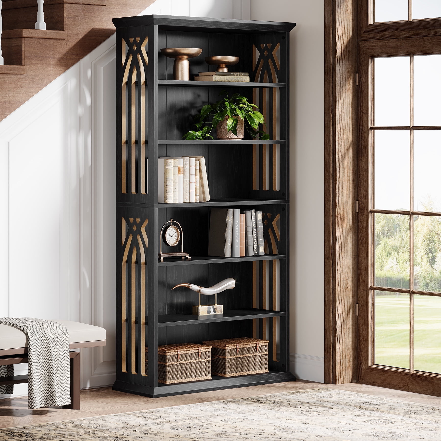Tribesigns 6-Tier Bookshelf, 75-Inch Tall Bookcase, Large Bookshelves ...