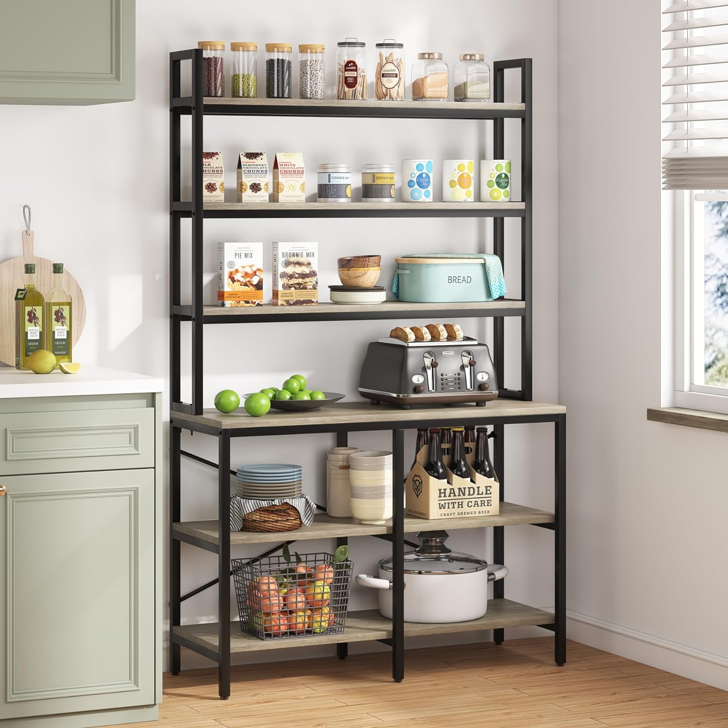 Tribesigns 6-Tier Bookshelf,Industrial Bookcase with Open Shelf,6 Shelf ...