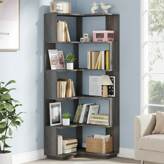 PORKISS 6 Tier Rotating Bookshelf, 360° Display Rotating Bookcase with ...