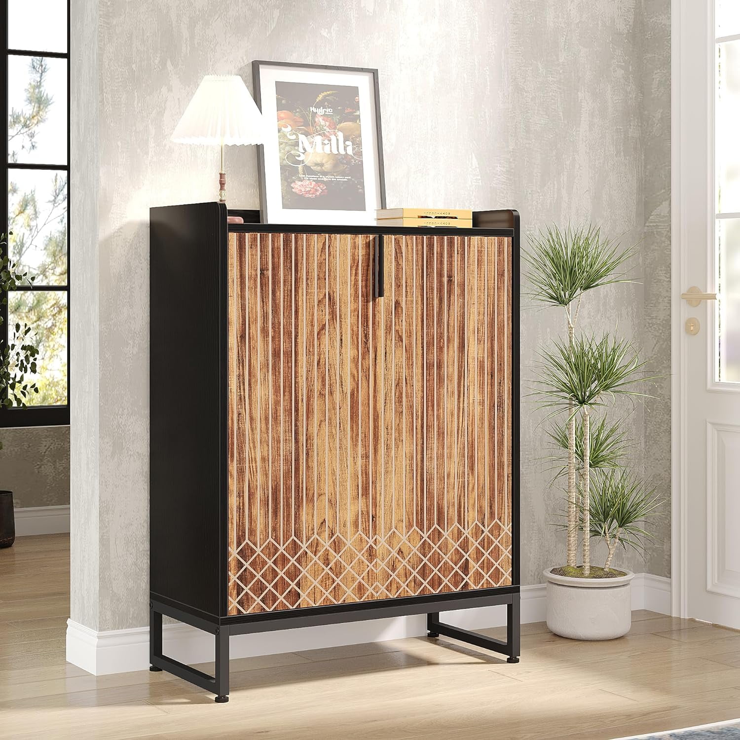 Tribesigns 6 Tiers Shoe Storage Cabinet for Entryway, 25 Pairs Wooden ...