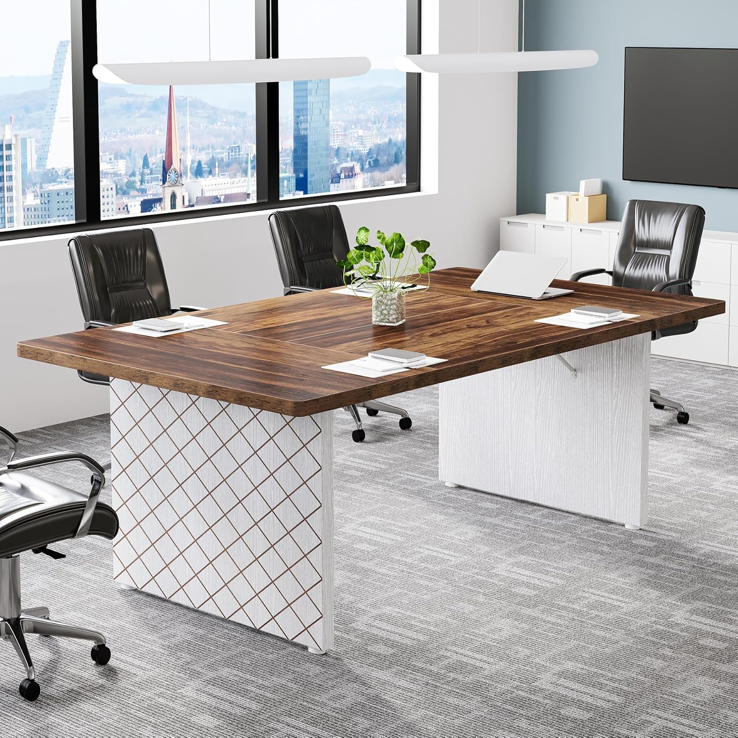 Tribesigns 6 ft Conference Table, 70.8-Inch Small Rectangular Meeting ...