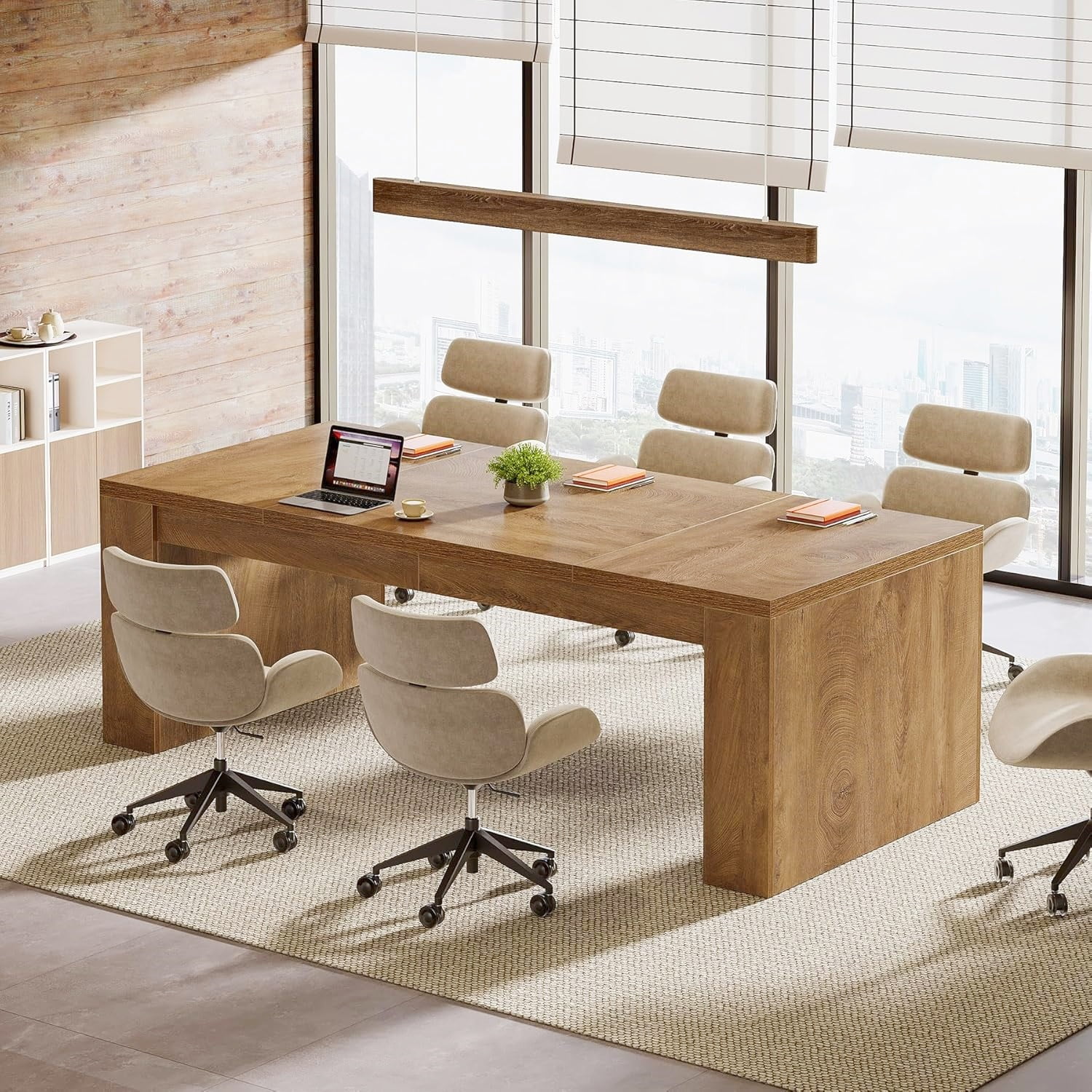 Tribesigns 6 ft Conference Table, 71-Inch Rectangular Executive Meeting ...
