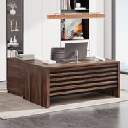 70" Wide L-Shaped Office Desk with One Cabinet and Two Open Shelves ...